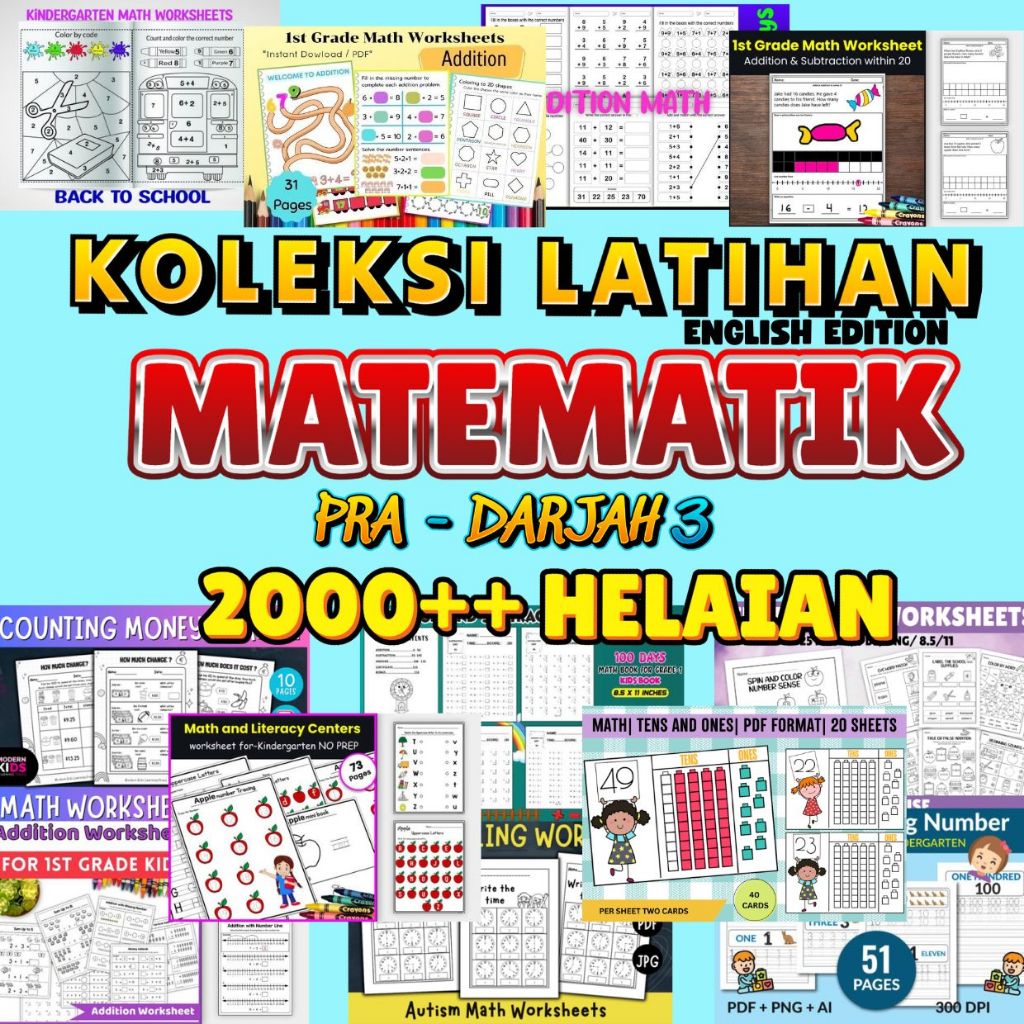 [PDF] Koleksi Latihan Matematik Untuk Pra Hingga Darjah 3 Bundle 2000 ...