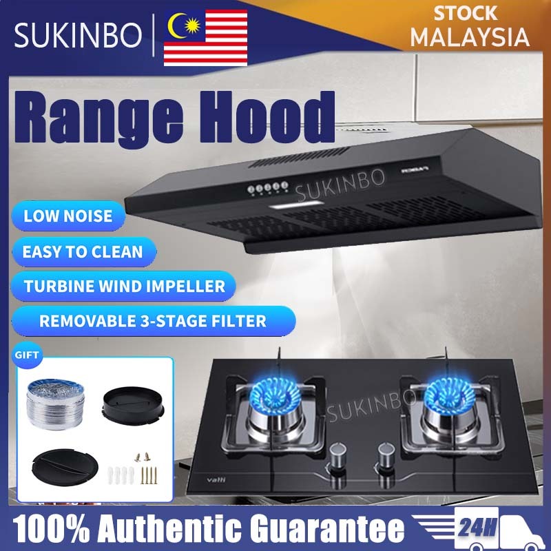 SUKINBO Black Stainless Steel Range Hood Under Cabinet Range Hood ...