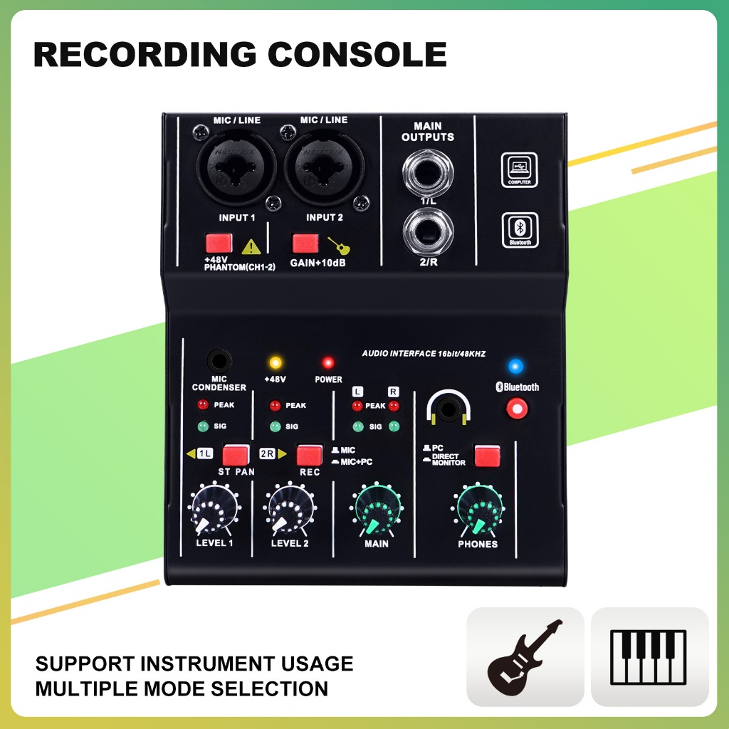 Professional DJ mini audio mixer -2-channel Bluetooth controller sound ...
