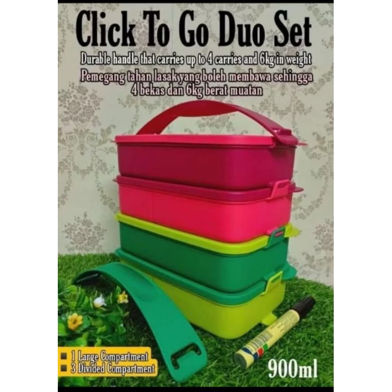 TUPPERWARE CLICK TO GO(2) 900ML | Shopee Malaysia
