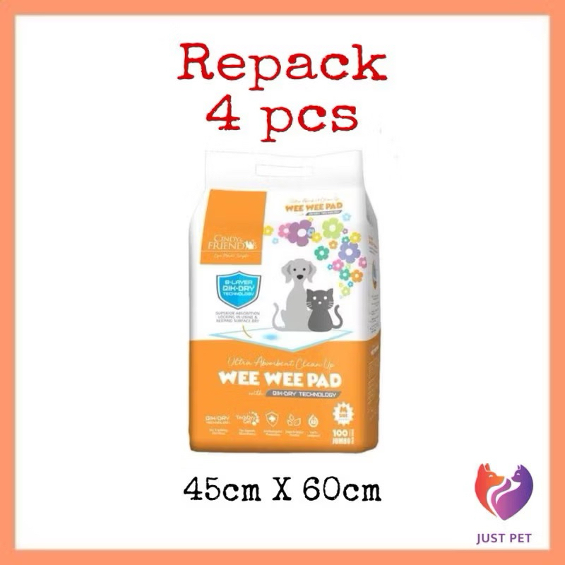 Cindy’s Friend Wee Wee Pad M (repack 4pcs) | Shopee Malaysia
