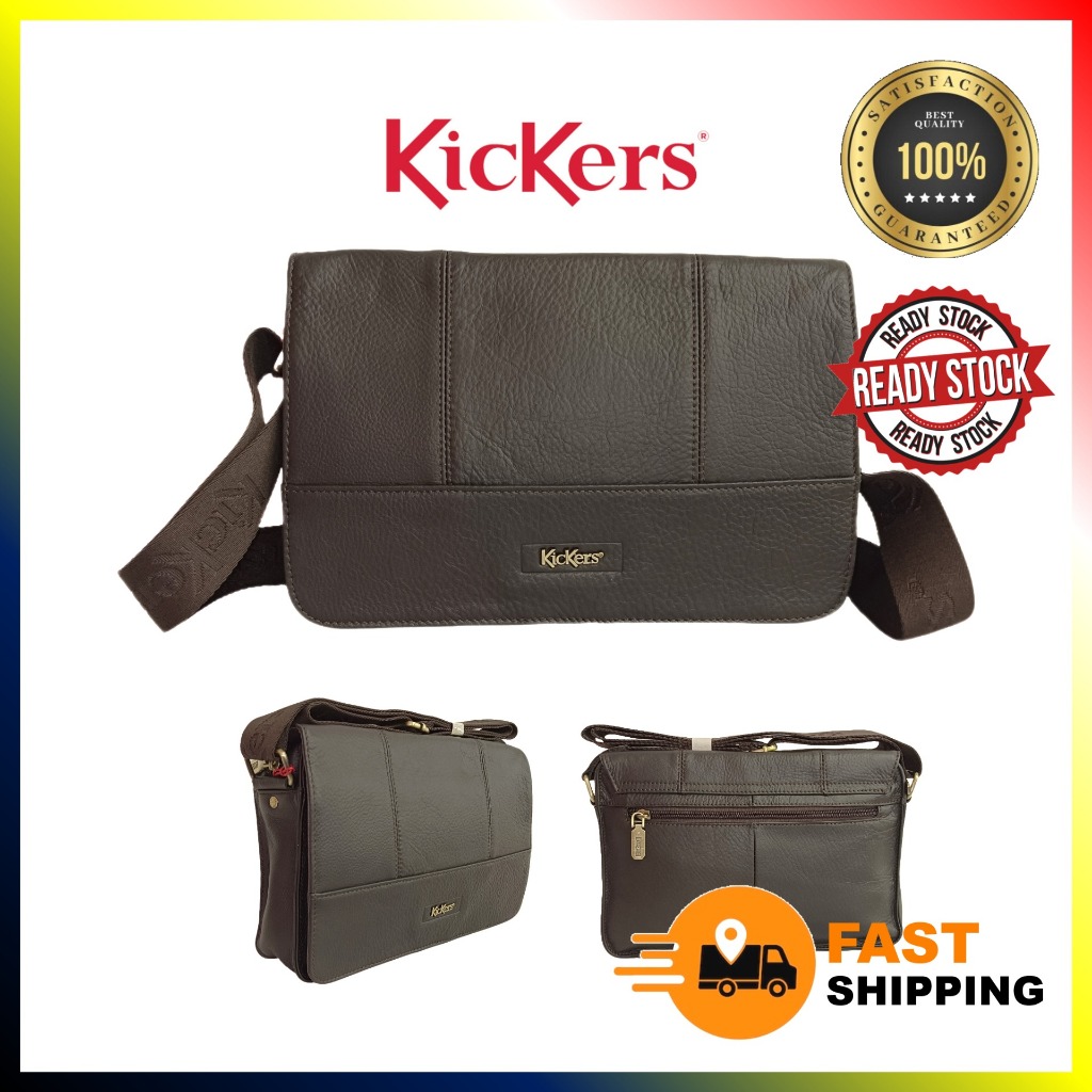 KICKERS ORIGINAL GENUIE LEATHER MESSENGER BAG MEN WOMEN BEG KULIT ...