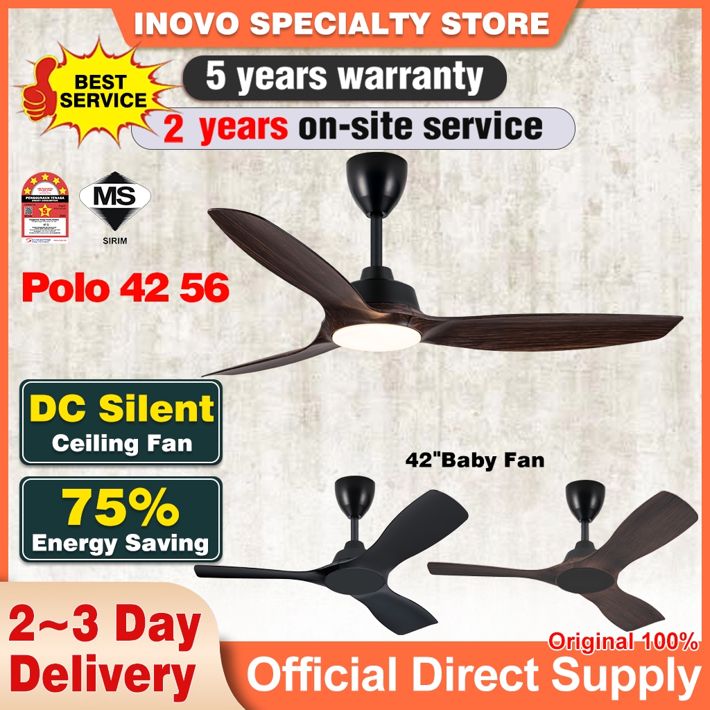 INOVO Polo 42/52 inch 3 blade 16 speed ceiling fan 8000/9000 CFM Remote ...