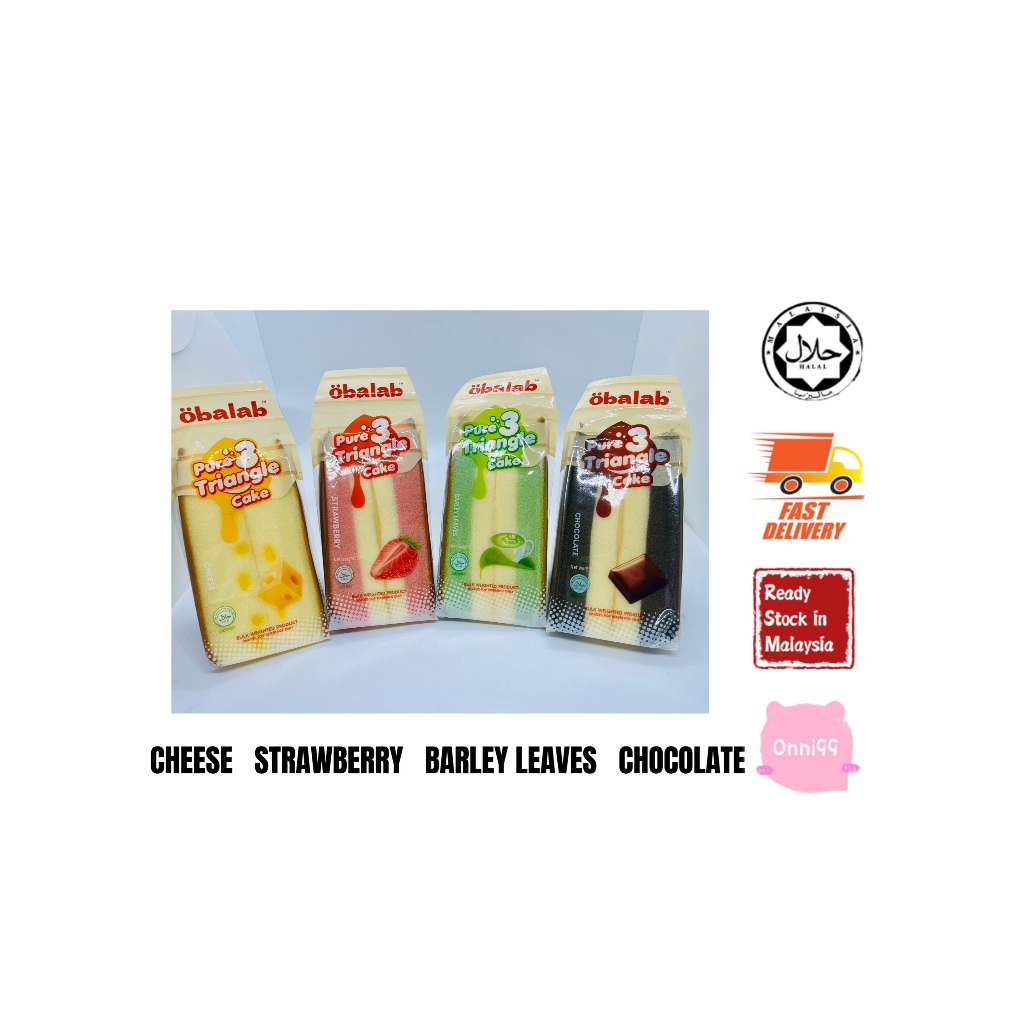 OBALAB TRIANGLE CAKE STRAWBERRY CHOCOLATE CHEESE BARLEY LEAVE (HALAL ...