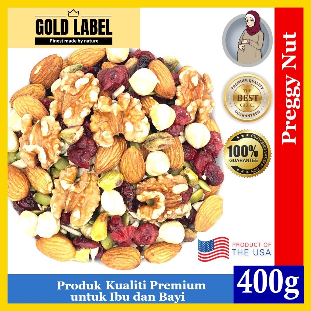 Gold Label Premium Natural Preggy Nuts / Kekacang Untuk Ibu Hamil 400g ...