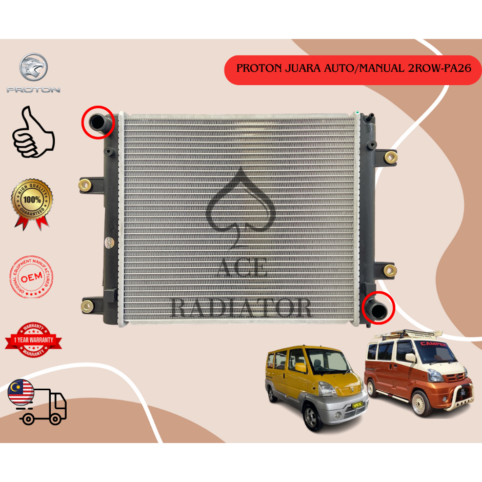 PROTON JUARA AUTO/MANUAL OEM RADIATOR ASSY 2ROW-PA26 PREMIUM QUALITY ...
