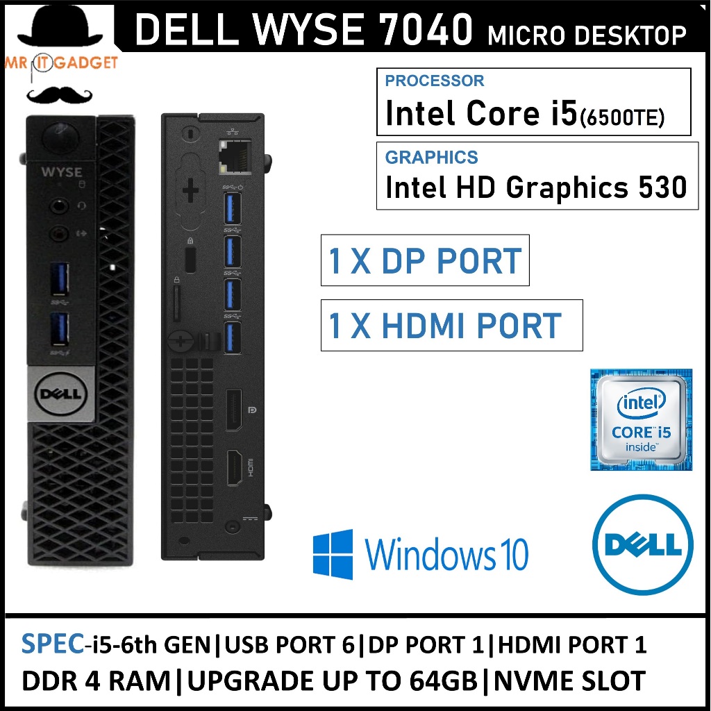 Dell Wyse 7040 Micro Pc CPU Core i5-6500TE (6th Gen) Upto 32GB RAM ...