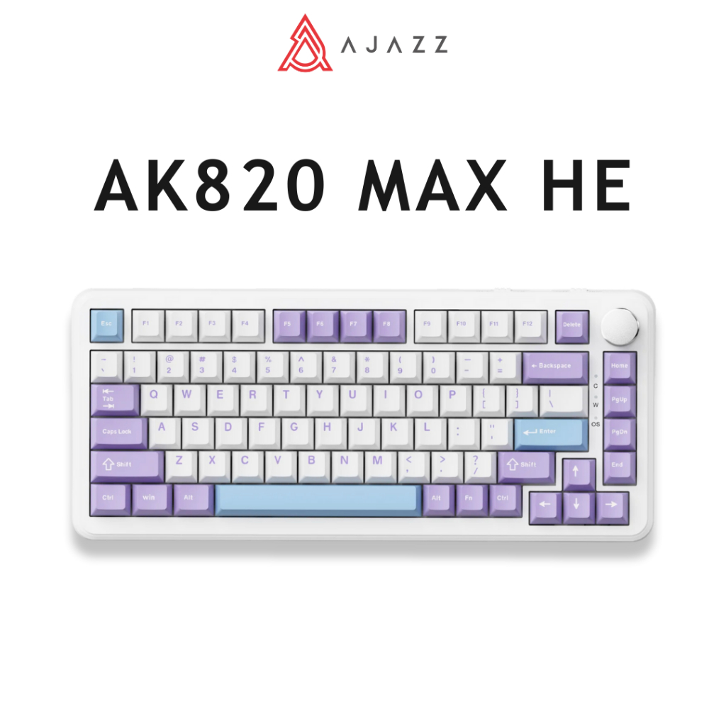 AJAZZ AK820 Max HE Wired/ Tri-Mode Mechanical Keyboard Magnetic Switch/High Polling Rate/PBT ...