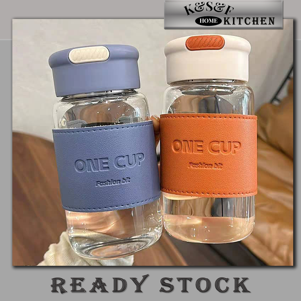 550ml Glass Water Bottle High Borosilicate Glass Cup Transparent Simple ...
