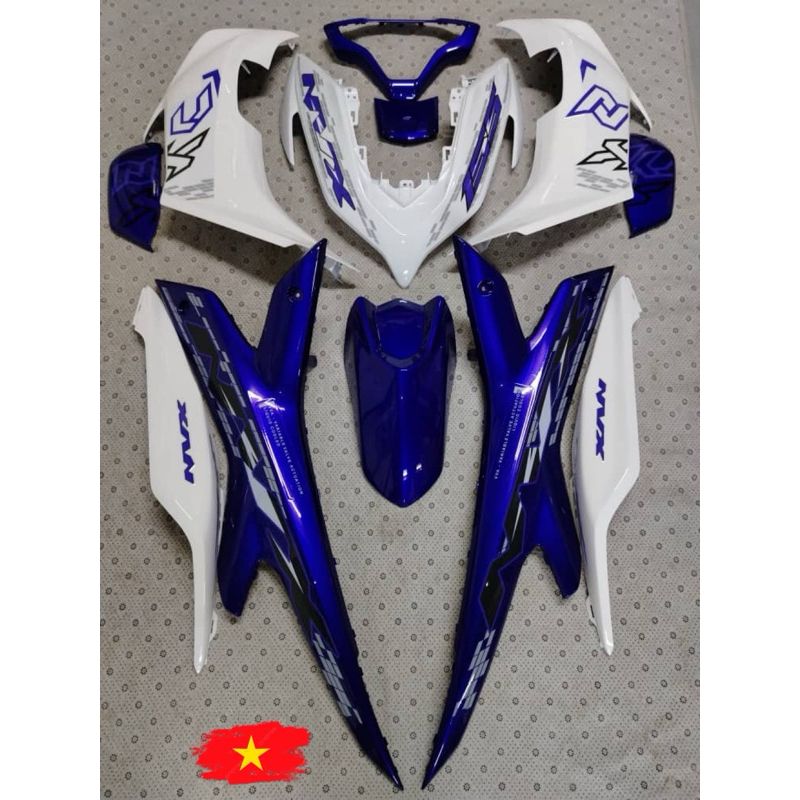 🇻🇳AEROX YAMAHA NVX V2 HLY COVER SET CUSTOM BLUE-WHITE（SIAP TANAM ...