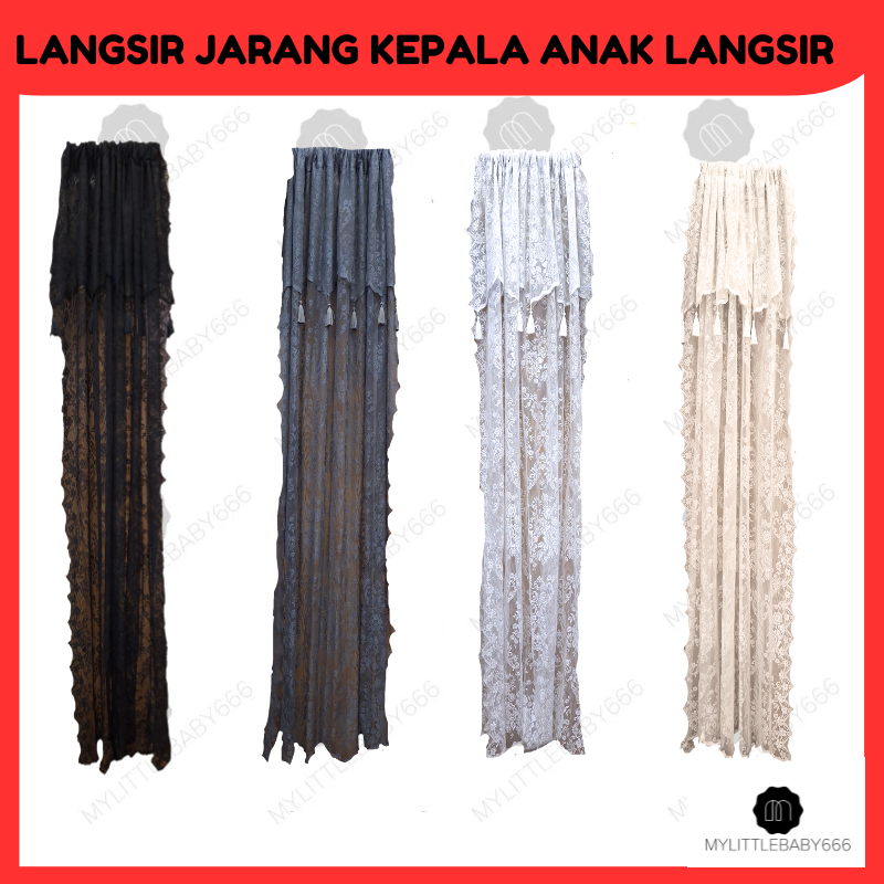 LACE CURTAIN with RENDA / LANGSIR JARANG dengan ANAK LANGSIR design ...