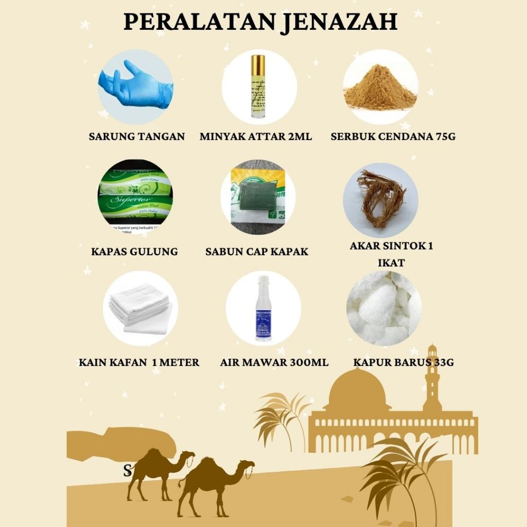 KELENGKAPAN JENAZAH PERALATAN PENGURUSAN JENAZAH KAPUR BARUS AIR MAWAR ...