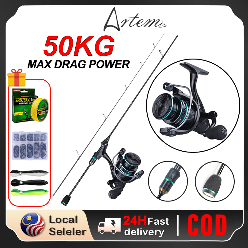 Artemis Fishing Rod Set Combo Reel Spinning Rod Joran Pancing 1 Set ...