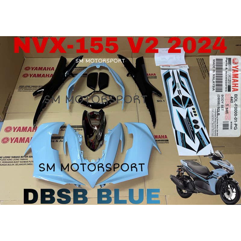NVX-155 V2 2024 DBSB SKY BLUE BODY COVER SET &STRICKER YAMAHA 100% ...