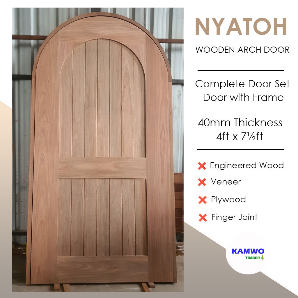 Complete Arch Door Sets Made from Premium NYATOH Wood [Pintu Kayu ...