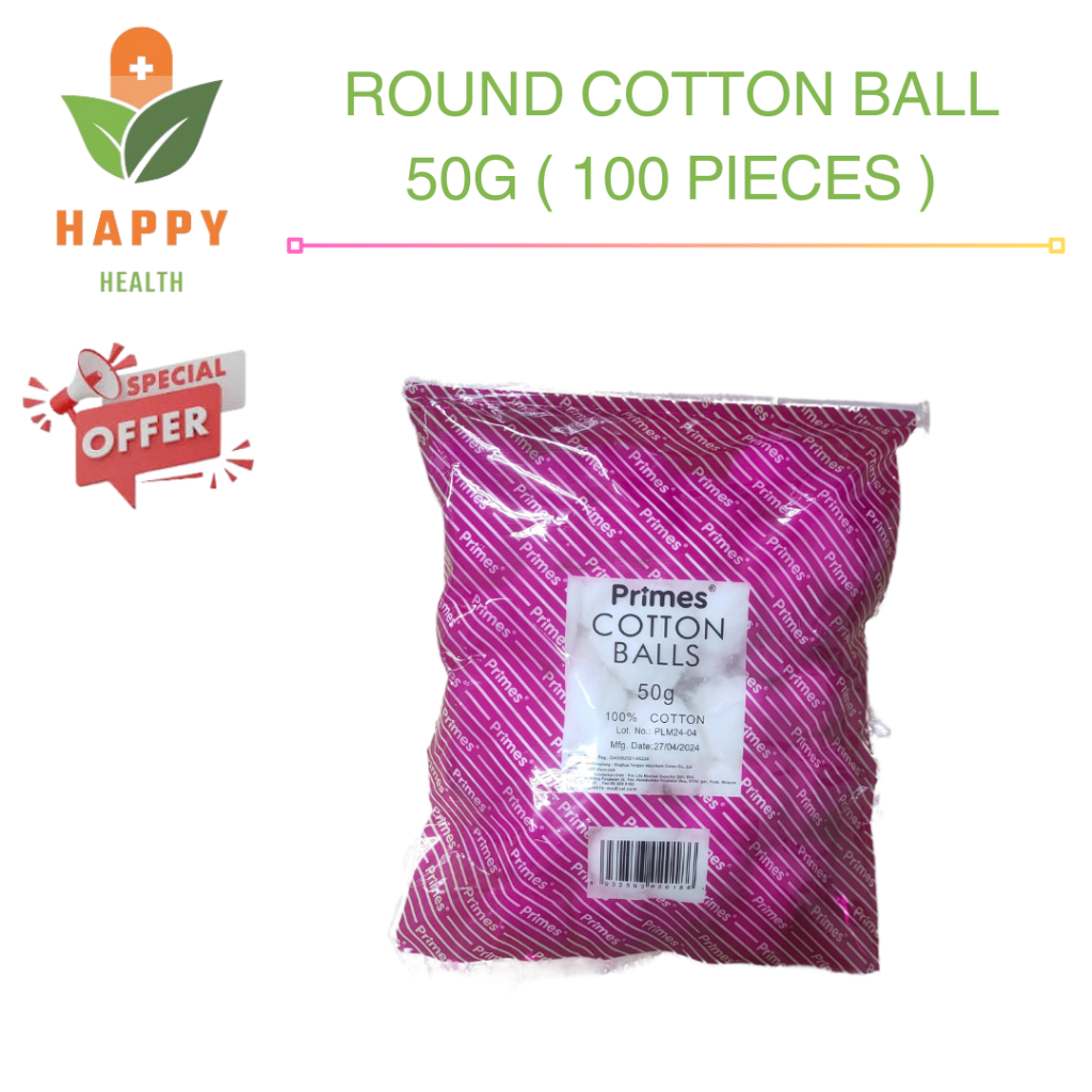 PRIMES COTTON BALL 50G ( 100 PIECES ) | Shopee Malaysia
