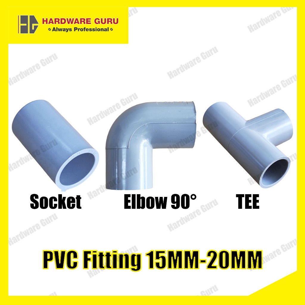 PVC Fitting/ PVC Pipe Joint Connector/ PVC Socket, Elbow, Tee /Penyambung Paip | Shopee Malaysia