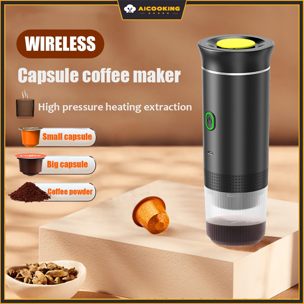【New】3-in-1 Wireless Electric Capsule Coffee Machine Hot/Cold Espresso ...