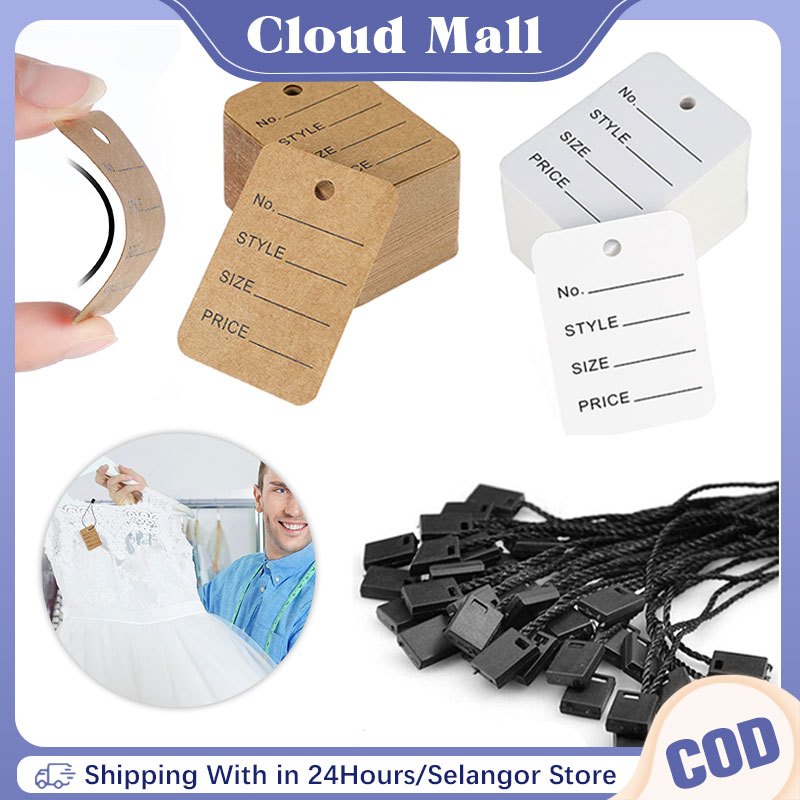 500/1000Pcs Hang Tag String Clothing Tag Price Tags Garment Supplies ...