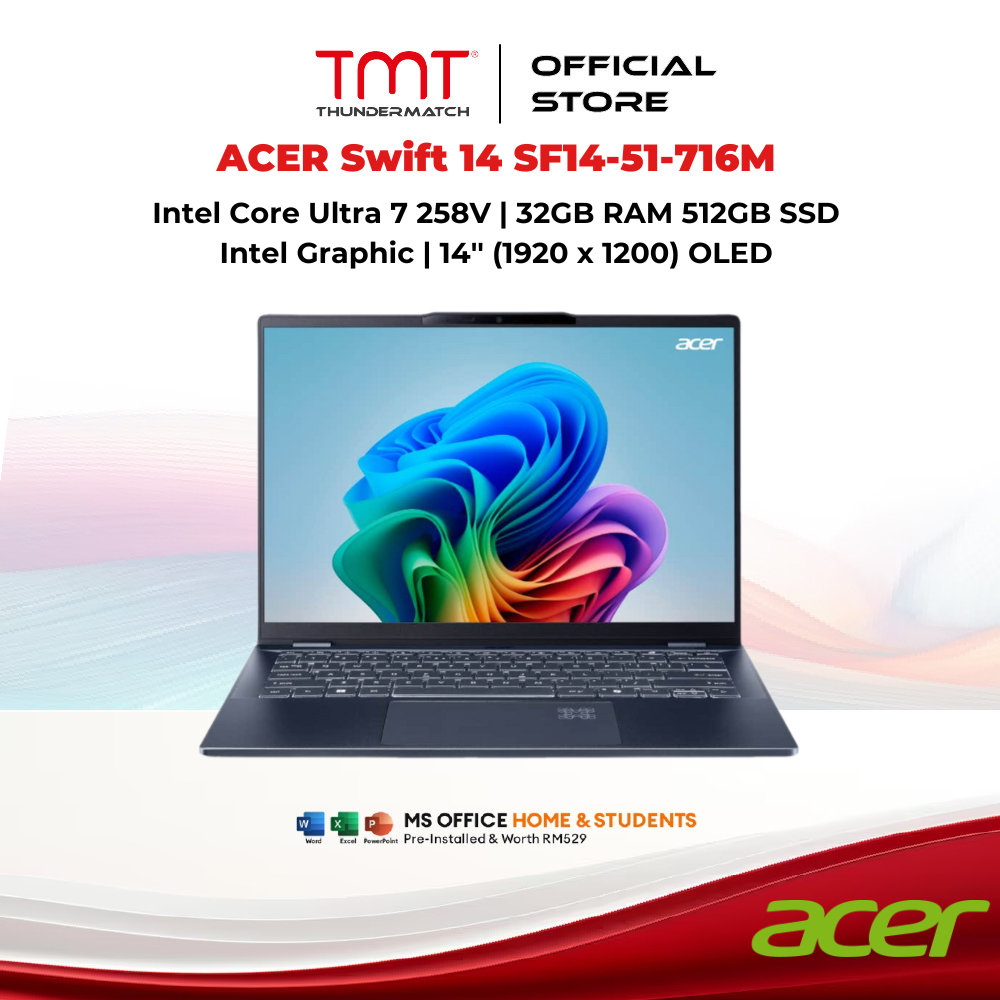 ACER Swift 14 SF14-51-716M Laptop | Intel Ultra 7 258V | 32GB RAM 512GB ...