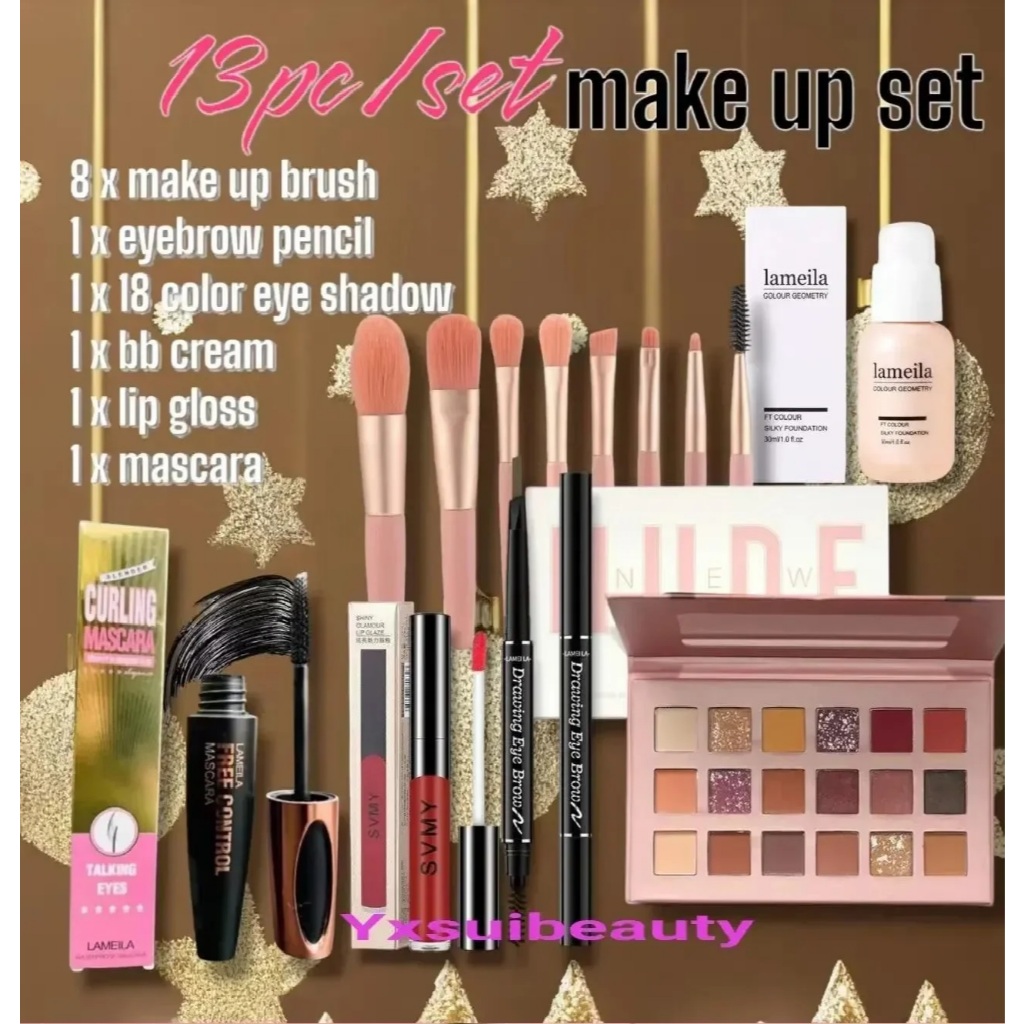 SET MAKE UP ORIGINAL 18 ITEM Set solek penuh asas kawalan minyak ...
