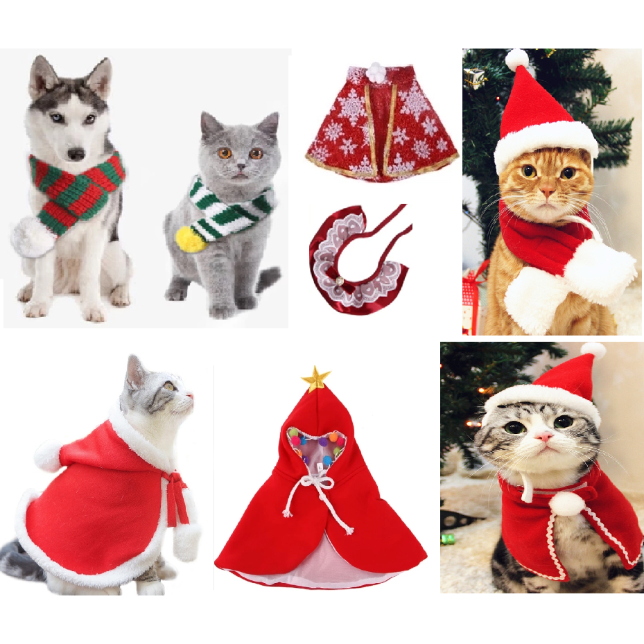 Christmas Pet Head & Neck Accessories Wear Deco Size S-L Pet Neck ...