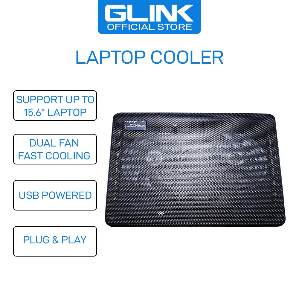 Glink Notebook Cooler with Dual Fan, Suitable for 15.6 Inch Notebook ...