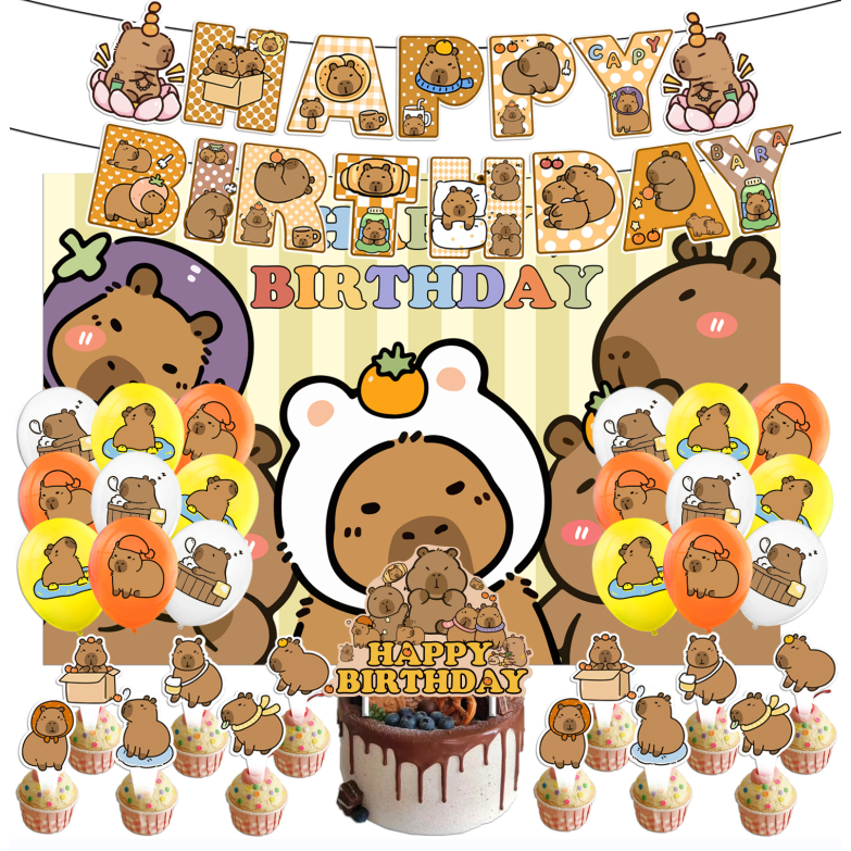 Capybara Theme Birthday Balloon Set Capybara Birthday Balloon Capybara ...