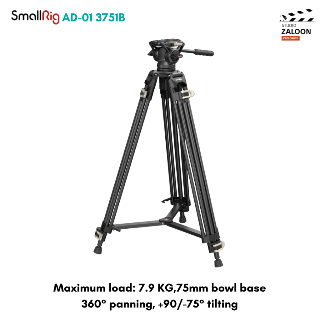 SmallRig AD-01 Heavy-Duty Tripod with Fluid Head (3751B) | Shopee Malaysia