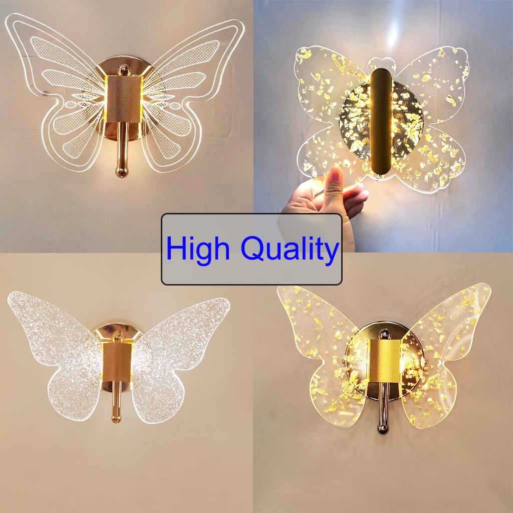 Butterfly LED Wall Lamp Indoor Lighting Home Bedroom Bedside Table ...