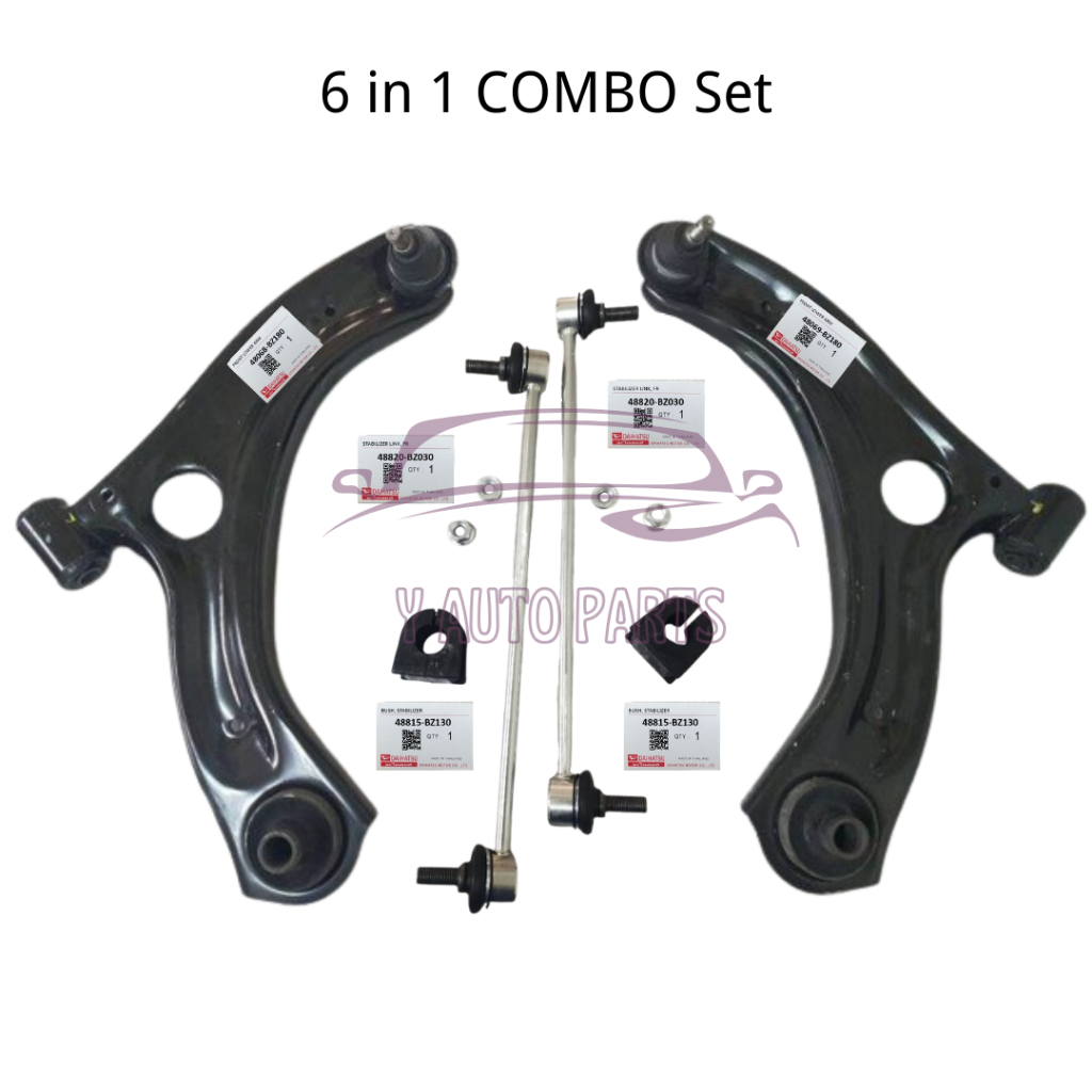 [6 IN 1 COMBO] Front Lower Arm / Suspension Link / Stabilizer Bush ...