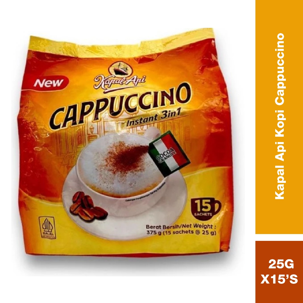 Kapal Api Cappuccino Instant 3-in-1 Coffee Drink (25g x 15's) | Shopee ...