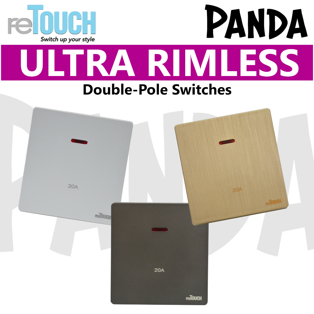 ReTouch Ultra Rimless 20A Double Pole Switch C/W Neon | Shopee Malaysia