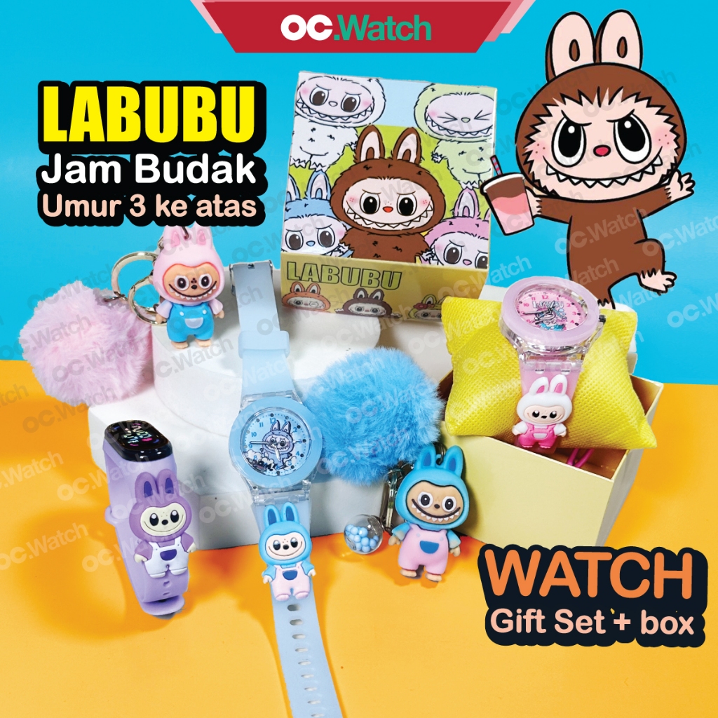 OCwatch Jam Labubu Watch Gift Set Jam Tangan Budak Lelaki Perempuan Jam ...