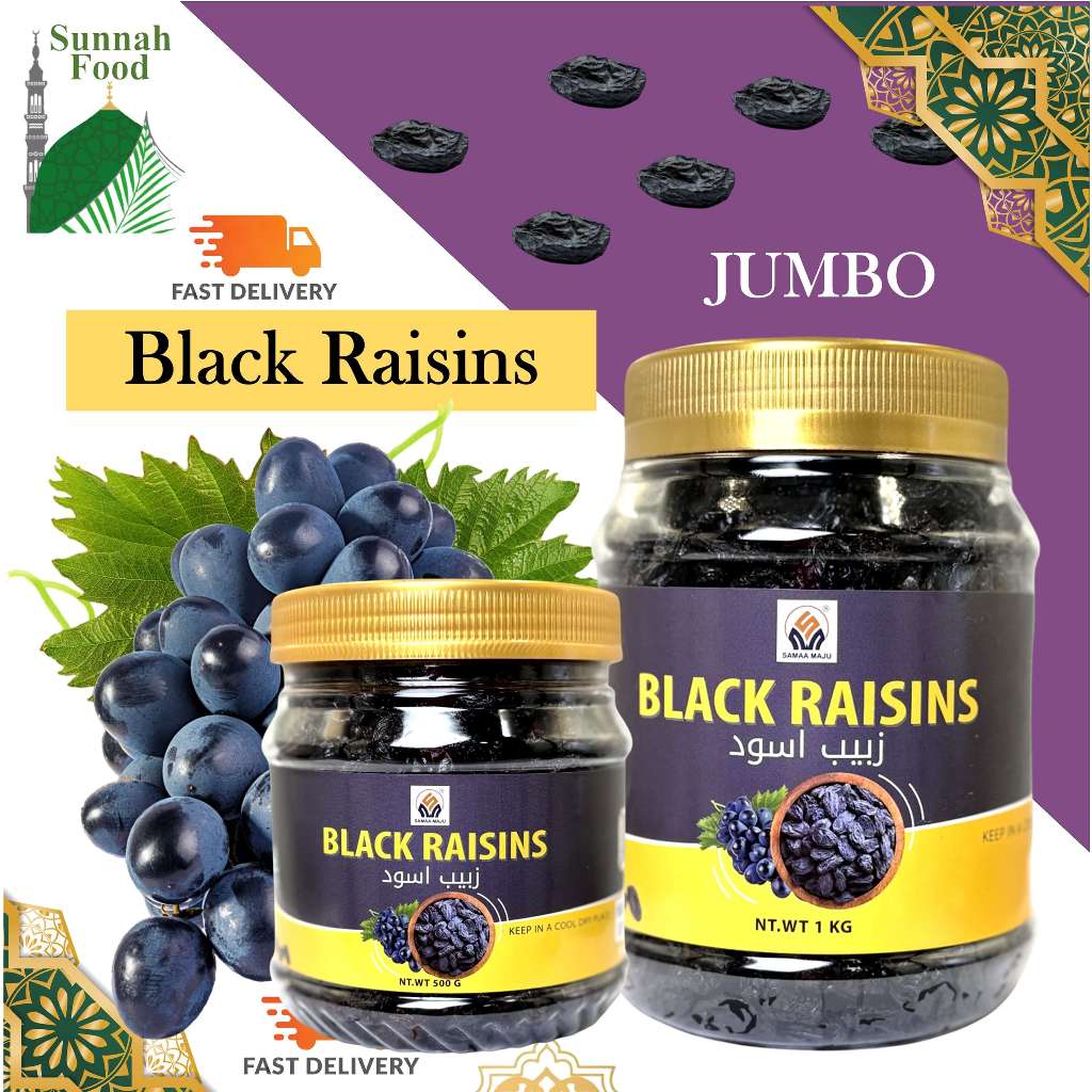 Black Kismis Jumbo Raisin (250G/500G/1kg) very Good Qualty | Shopee ...