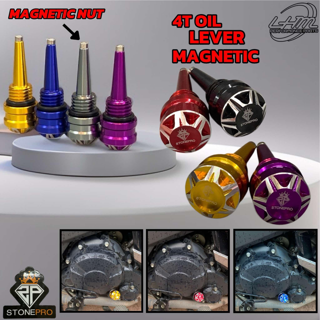 STONEPRO MAGNETIC ENGINE OIL LEVER 4T OIL CAP OIL NUT Y15 Y16 MT15 R15 ...