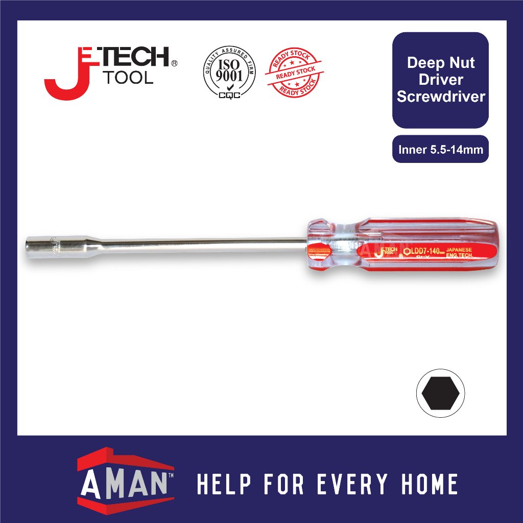 JETECH Deep Nut Driver Bolt Driver Hex Nut Driver Hex Shank Screwdriver ...