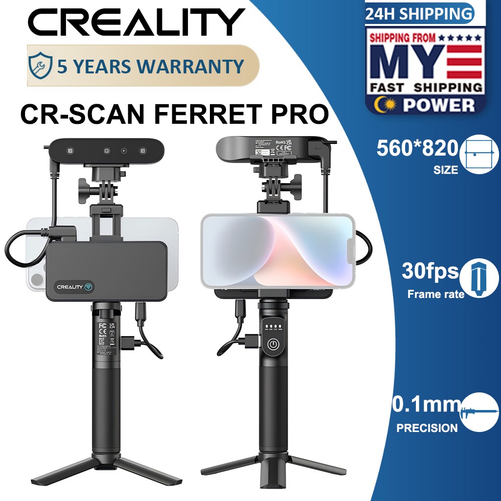 Creality CR-Scan Ferret Pro 3D Scanner Handheld Anti-shake Tracking 24 ...
