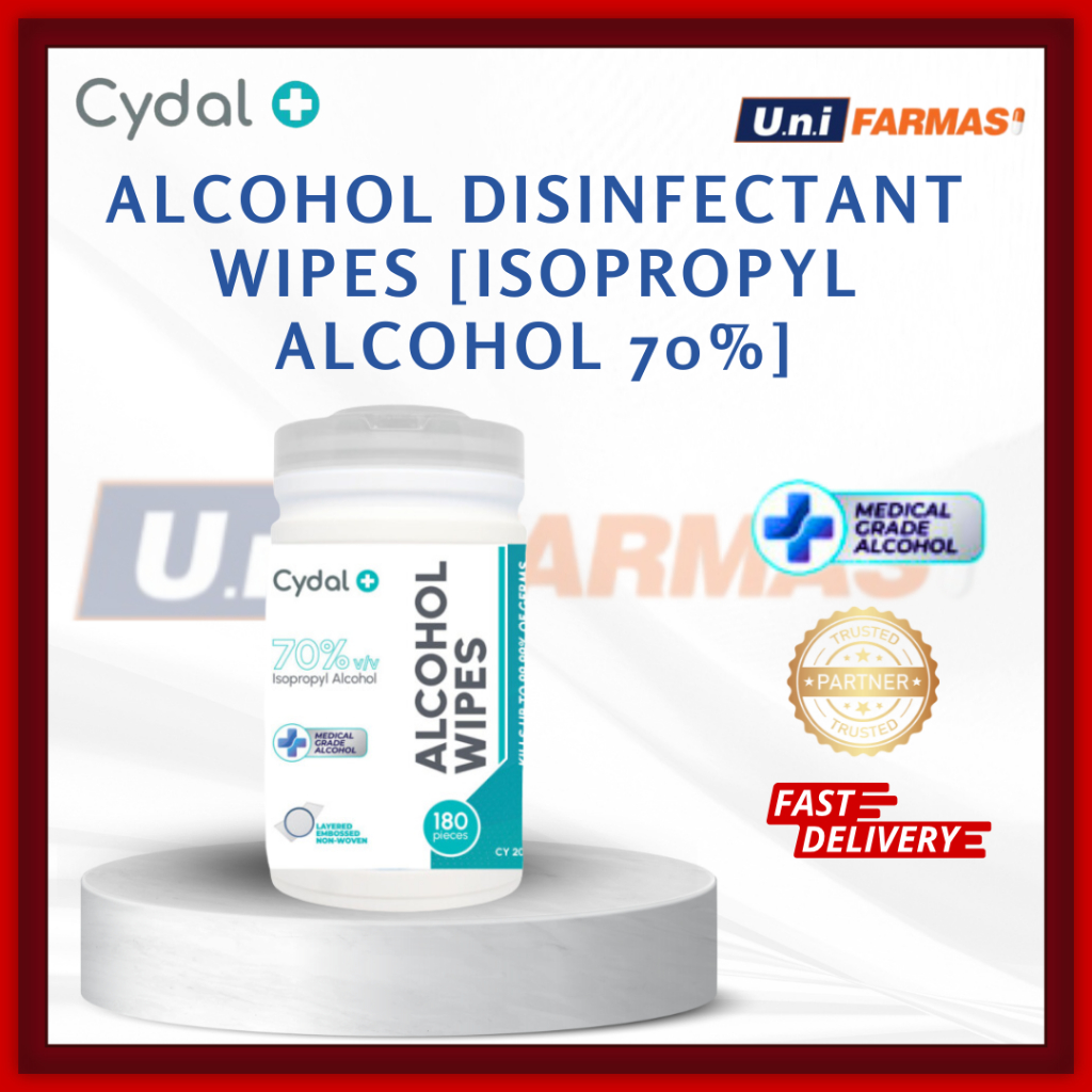 CYDAL+ ALCOHOL DISINFECTANT WIPES 180'S [MEDICAL GRADE ALCOHOL ...