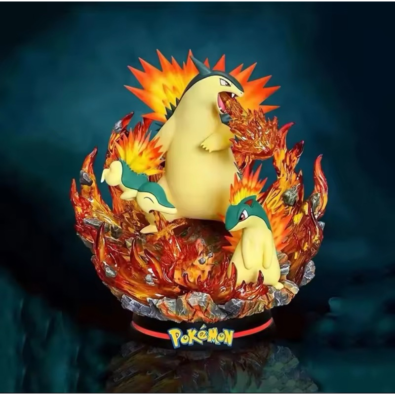 READY STOCK 28CM POKEMON ANIME TYPHLOSION EVOLUTION LIGHT UP ACTION ...