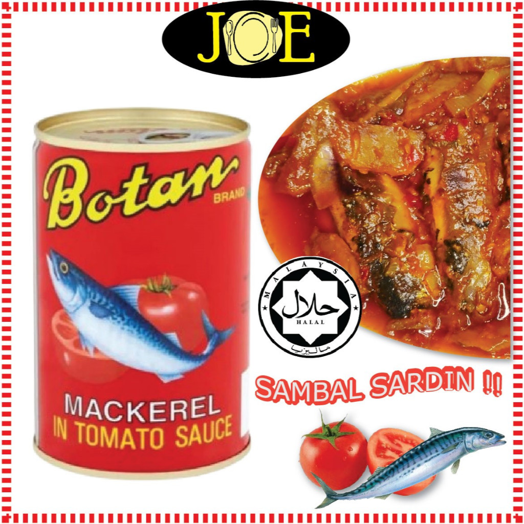 BOTAN MACKEREL Sauce Tomato Mackerel Botan Tin Sos Tomato Fish Canned ...