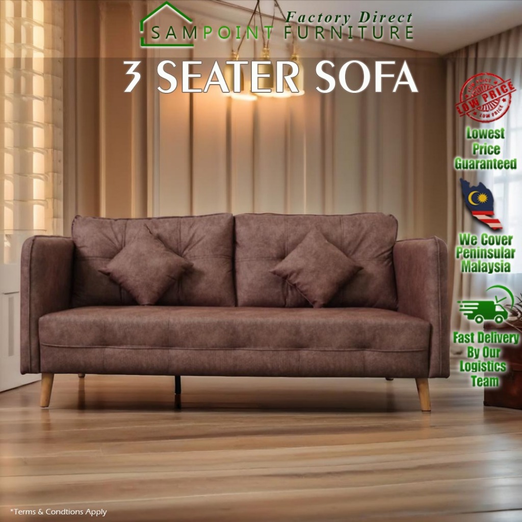 🔥PROMOSI HANGAT🔥SamPoint Sofa 3 Orang Duduk / Sofa Kain / Sofa Murah ...