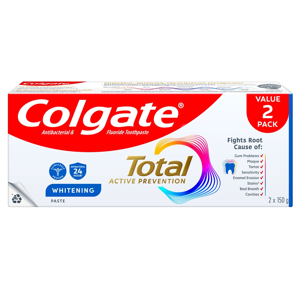 Colgate Total Whitening Toothpaste 150g x2 | Shopee Malaysia