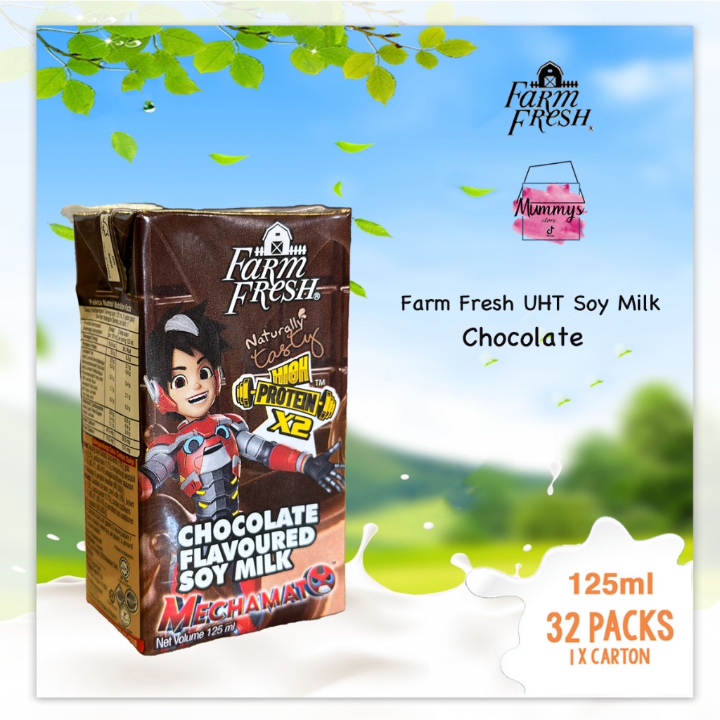 Farm Fresh UHT Soy Milk Chocolate 125ml x 32 Packs | Shopee Malaysia
