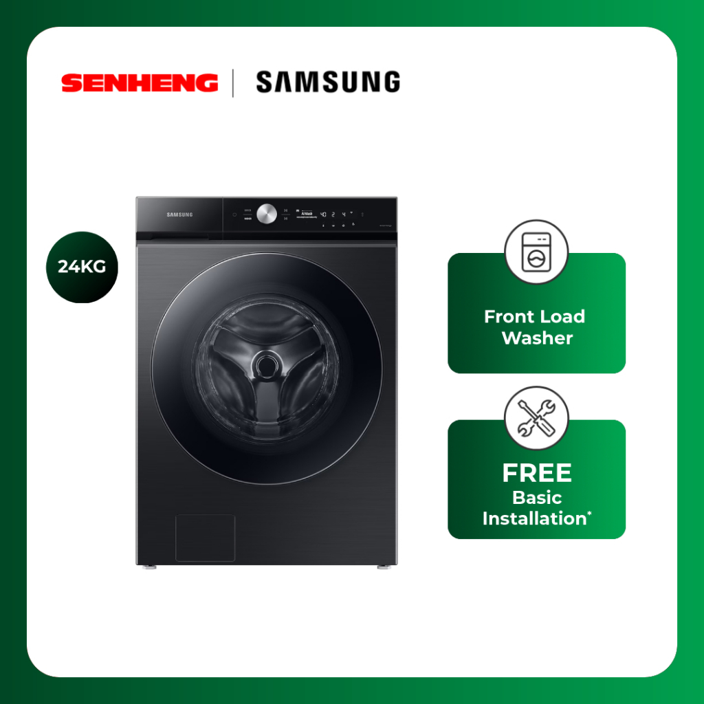Samsung 24KG Front Load Washer Washing Machine with AI Wash SAM ...