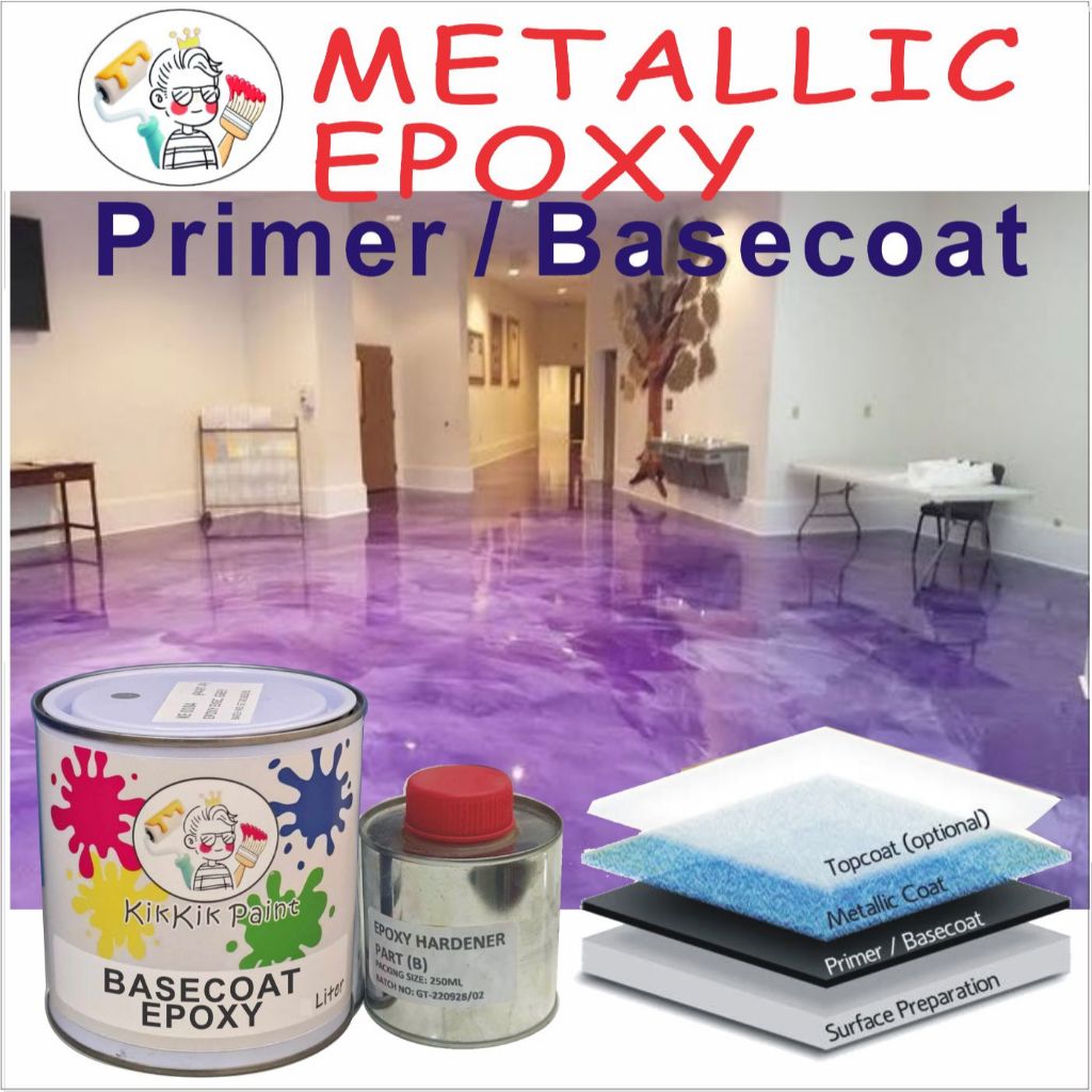 ( Metallic Epoxy Paint ) 1L METALLIC EPOXY FLOOR PAINT PROTECTIVE ...