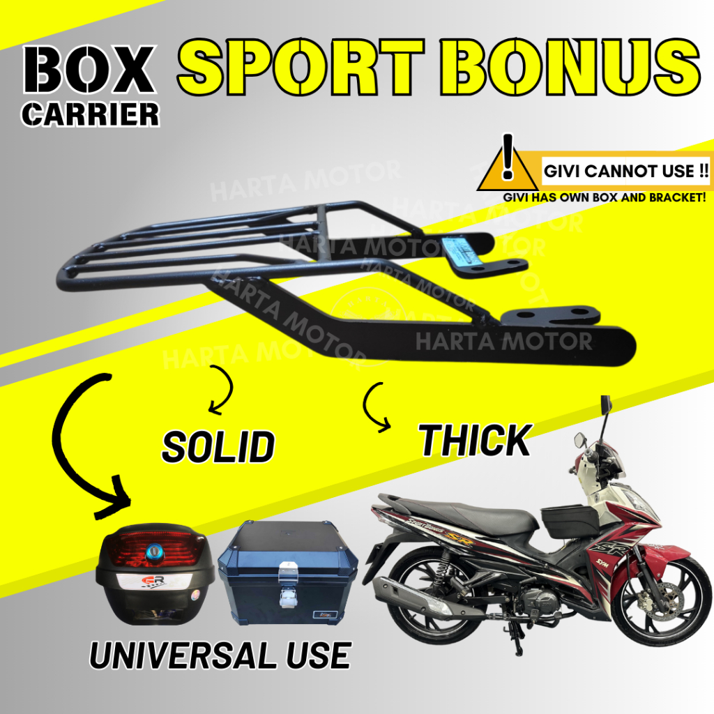 SYM SPORT BONUS 110 SR REAR BOX MONORACK BOX CARRIER KAKI HEAVY DUTY ...