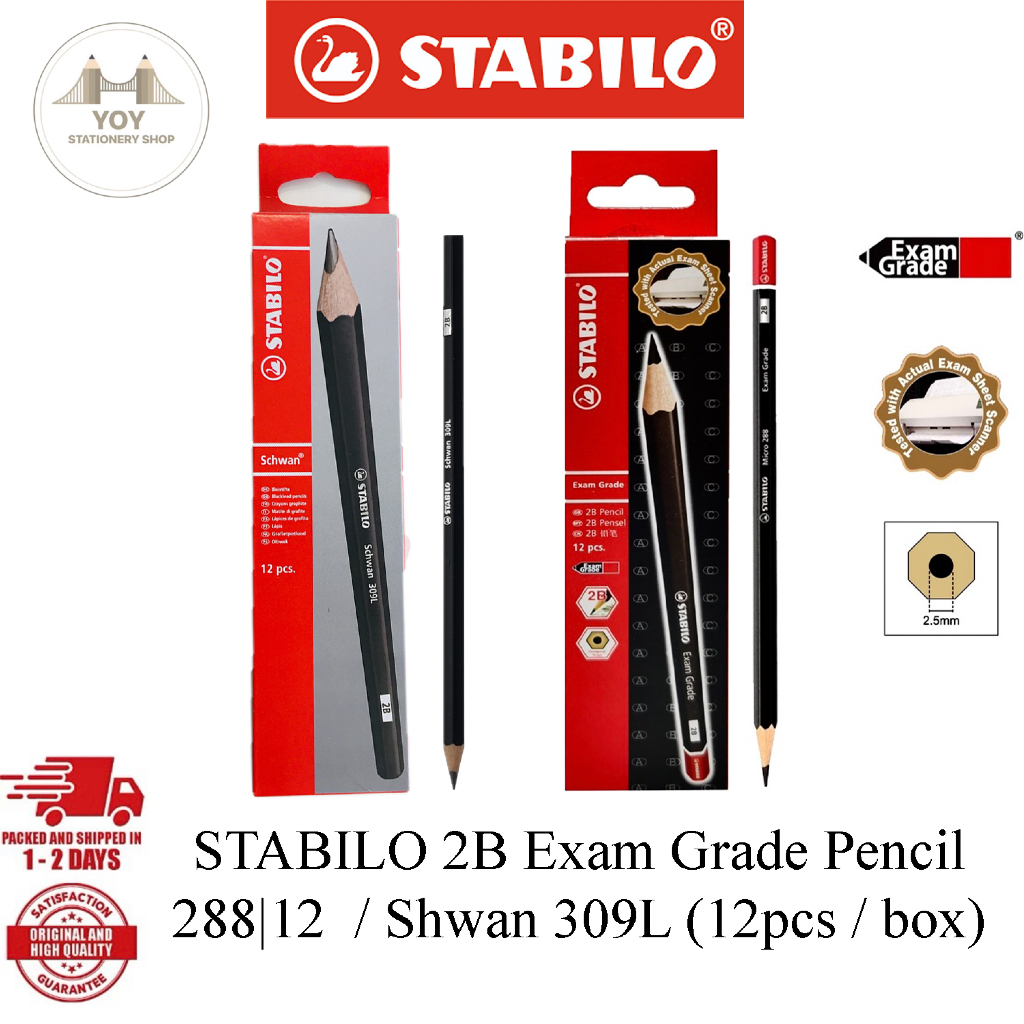 STABILO 2B Exam Grade Pencil 288/12 I Shwan 309L (12pcs / box) (READY ...