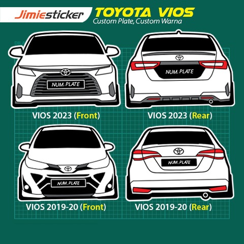 Sticker Kereta Vios, Sticker Kereta Toyota Vios, Custom Sticker, Car ...