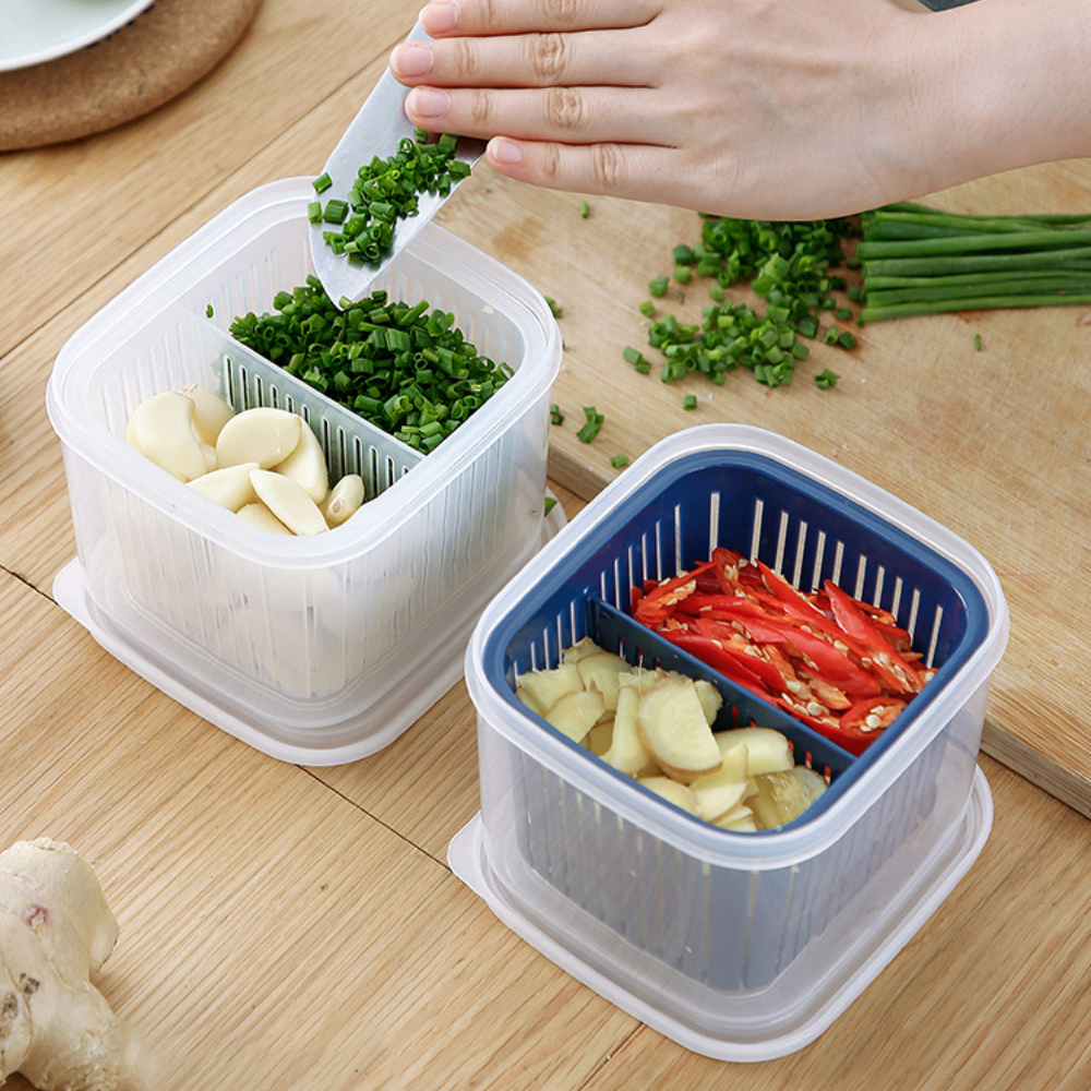 Refrigerator Food Vegetable and Fruit Organizer Kitchen Onion Drainer ...